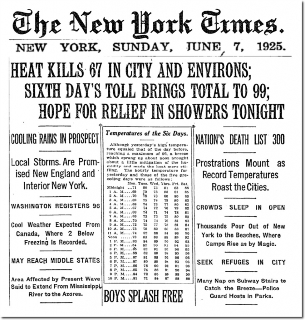 Heatwave Of June 1925 | Real Climate Science